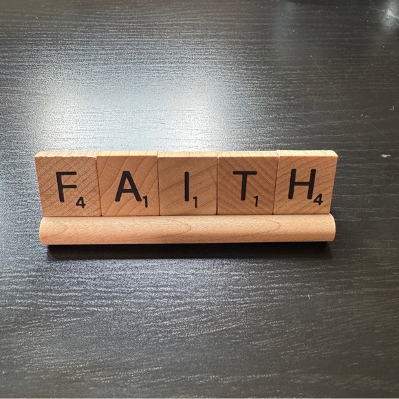 Other | Wooden Scrabble Tile Display Faith | Poshmark